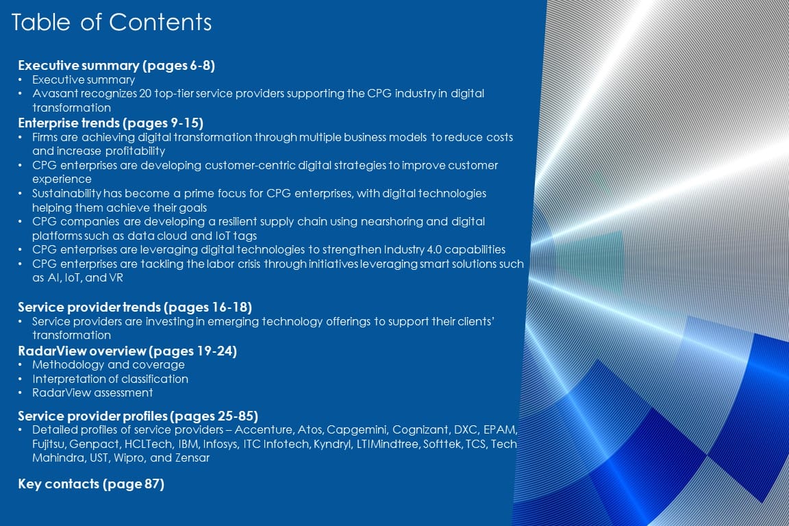 CPG Digital Services 2022–2023 RadarView™ - Avasant