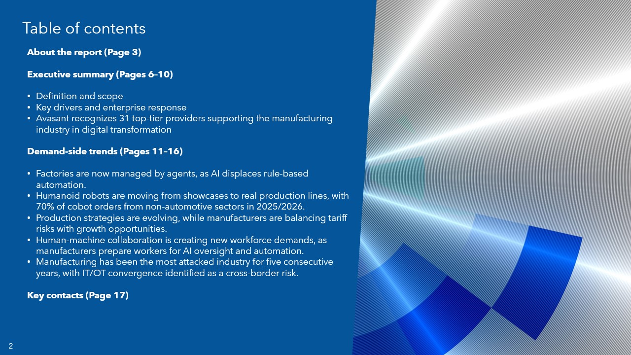 Manufacturing Digital Services 2026 Market Insights™ - Avasant